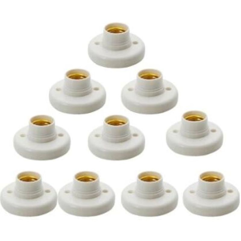 SOCKET E 27 Hanpearl Round E27 White LED Lamp Screw Base Halogen Bulb ...