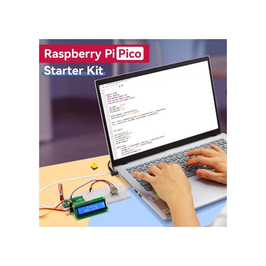 Pico Starter Kit for Raspberry Pi with 25 Detailed Lessons and Comprehensive Modules for STEM ...