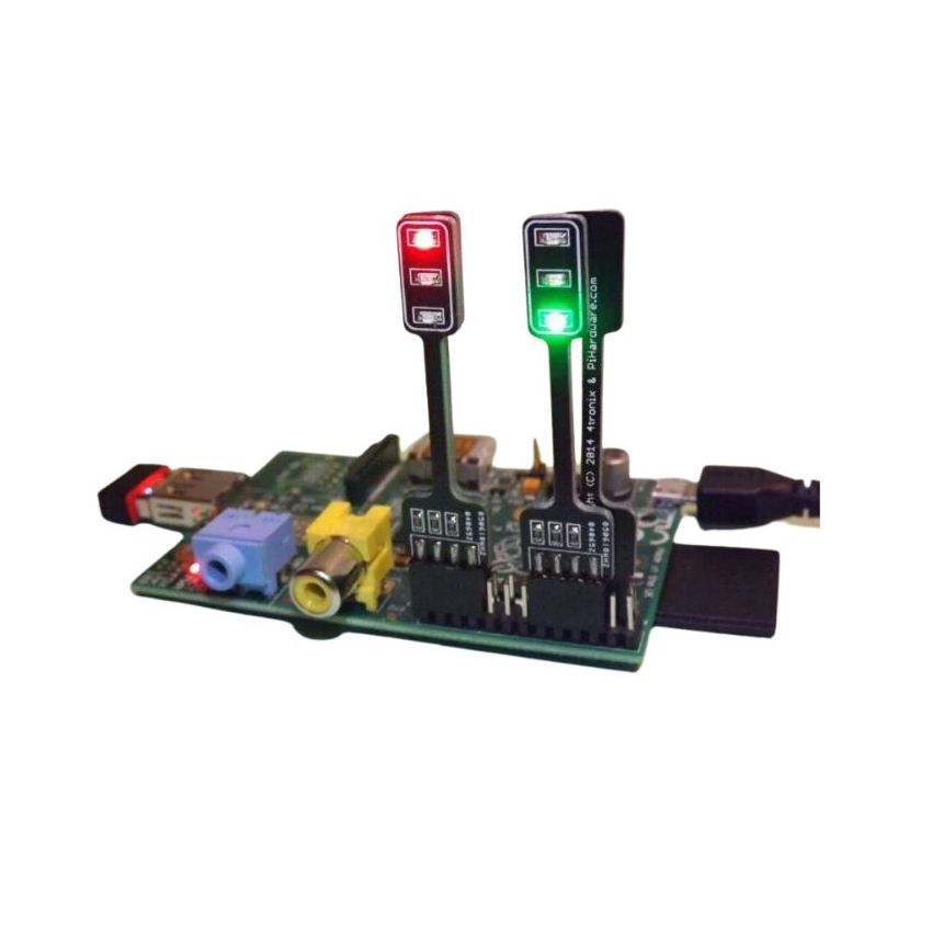 Pi-Stop Traffic Light Module - Educational GPIO Add-On, Red/Yellow ...